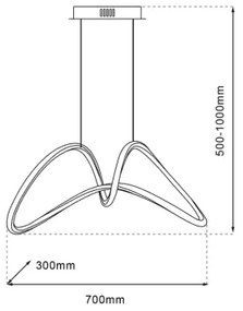 LED Lustr na lanku TESORO LED/48W/230V lesklý chrom