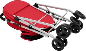 2patrový skládací kočárek pro psa červený 83x48x97 cm oxford 172206