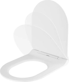 Gamma D8, WC sedátko 470x365 mm, polypropylen, SoftClose, EasyClean, bílá lesklá, GMA-D8