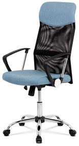 Kancelářská židle řady BASIC, potah modrá látka a černá síťovina MESH, houpací m
