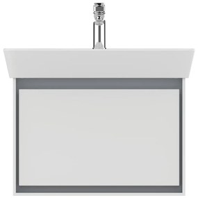 Ideal Standard Connect Air- Skříňka pod umyvadlo CUBE 65cm, 1 zásuvka, Lesklý bílý + matný světle šedý lak E0847KN