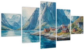 Obraz - Norská vesnička (125x70 cm)