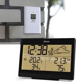 Alecto WS-2300 černá / Meteostanice / bezdrátový senzor / budík / pods
