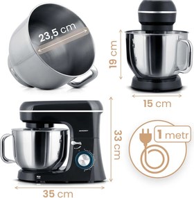 Berdsen 1400 W BD-756 3-v-1 planetární mixér kuchyňský robot 6l