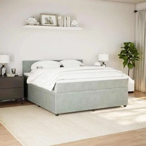 Box spring postel s matrací světle šedá 180x200 cm samet 3290100