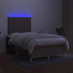 Box spring postel s matrací a LED taupe 120x190 cm textil 3270264
