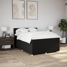 Box spring postel s matrací černá 140x200 cm textil 3289012