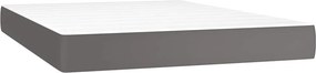 Box spring postel s matrací a LED šedá 140x190 cm umělá kůže 3134163