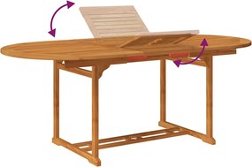 5dílný zahradní jídelní set masivní akáciové dřevo 150-200 cm 3058011