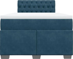 Box spring postel s matrací tmavě modrá 120x190 cm samet 3286268