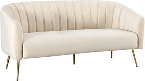 Designový 3-sed, béžová Velvet látka/gold chrom-zlatý, BAGY