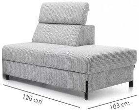 ULISES | díl 1HOBKR | 126 cm | krátký otoman s úložným prostorem | VÝBĚR TKANIN a NOŽIČEK