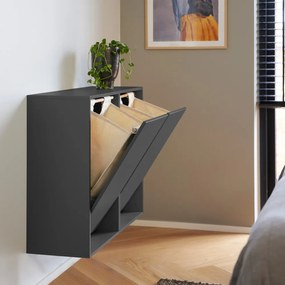 Černý nástěnný koš na prádlo Laundry Box – ReCollector