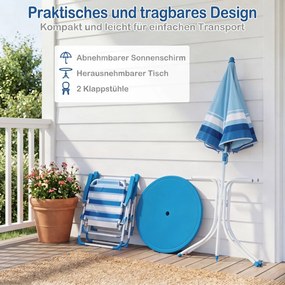 Costway Dětská sedací skupina s výškově nastavitelným slunečníkem 4 PCS. Dětská