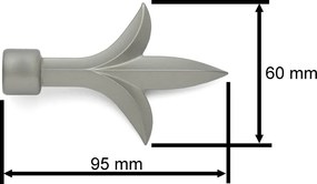 GARNÝŽE-HEBR Garnýž Lilie double matná stříbrná dvojitá 240 cm