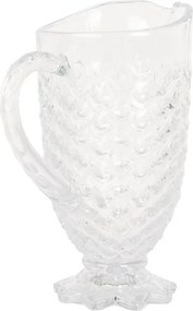 Transparentní skleněný džbán s dekorem - 20*13*24 cm / 1100 ml