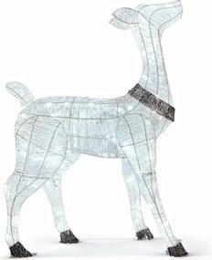 3D LED svítící laň, 150 cm, ledově bílá s Flash, 140 LED, IP44, venkovní