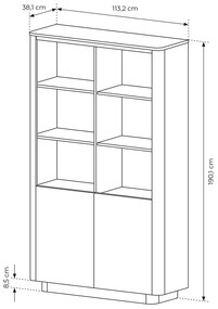 TORRO d | regál 2D | 113 cm | dub cremona/černá