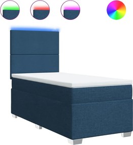 Box spring postel s matrací modrá 90x200 cm textil 3292670