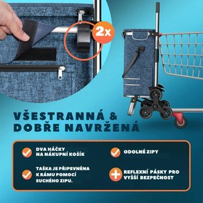 Nákupní taška na kolečkách do schodů COMFORT,50l, modrá Monzana