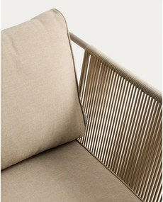Krémové/taupe kovové/polstrované zahradní křeslo Zivia – Kave Home