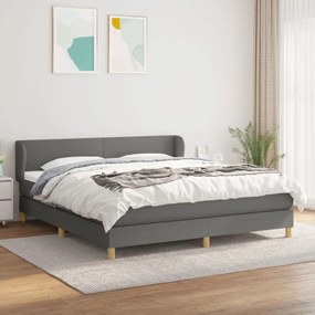 Box spring postel s matrací tmavě šedá 160x200 cm textil,  3126654