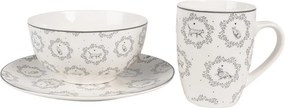 Porcelánová miska s kočičkami Lovely Grey Cats - Ø 14*7 cm / 500 ml