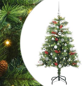 Umělý vánoční stromeček 150 LED Teplá bílá PVC a kov Zelená 3395130