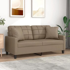 2místná pohovka s polštáři cappuccino 140 cm umělá kůže 3200807