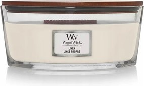 WoodWick vonná svíčka s dřevěným knotem Elipsa Elipsa Linen 453,6 g
