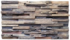Dřevěná lodní mozaika - obkladový panel 600 x 300 x 10 - 20 mm (0,18 m²)