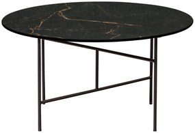 OnaDnes -20% Hoorns Černý konferenční stolek Tatum 80 cm s mramorovým dekorem
