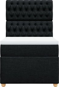 Box spring postel s matrací černá 90x200 cm textil 3293472