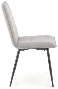 Jídelní židle PIRA — ocel, látka, černá / šedá