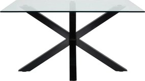 Černý konferenční stolek se skleněnou deskou 70x130 cm Argo – Kave Home