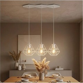 Lustr na lanku DIAMOND 3xE27/60W/230V bílá
