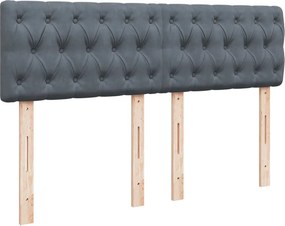 Box spring postel s matrací tmavě šedá 140x200 cm samet 3287765