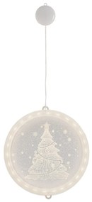 LED světelná ozdoba na okno CHRISTMAS TREE kruhová bílá