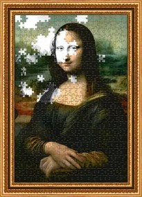 TREFL Art Frame Puzzle Mona Lisa / 500 dílků / s rámem / 31,5 x 47 cm