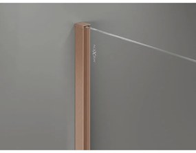 Mexen, Mexen Kioto-X sprchová stěna 100 x 200 cm, transparentní 10 mm, broušená měď - 800-100-101-65-00-X