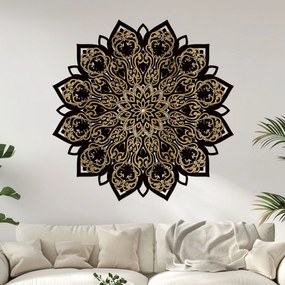 dřevo života 2 vrstvá mandala ROZKVĚTU Rozměry šxv (cm): 40x40, Zvolte barevný dekor: dub zlatý-černá