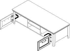 Sconto TV stolek ALEXANDRIA 131 dub sněhobílý