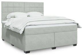 Box spring postel s matrací světle šedá 180x200 cm samet 3293278
