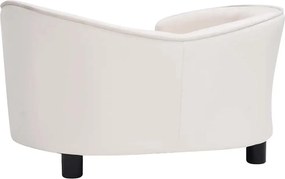 Pohovka pro psy krémová 69 x 49 x 40 cm plyš a umělá kůže 171036