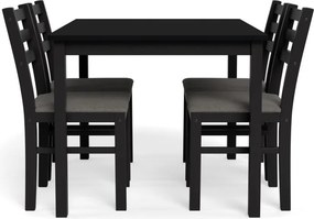 ACTONA Jídelní set stolu a čtyř židlí ALICANTE černý 110x70 cm