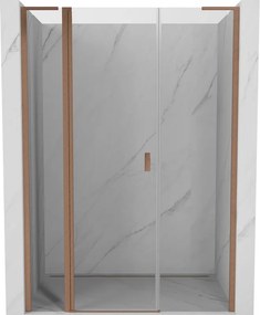 Mexen, Mexen Mist L Otočné sprchové dveře 160 cm, transparentní, broušená měď - 8A4L-160-001-65-00