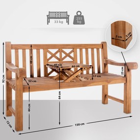Teaková lavice Luka 150 cm