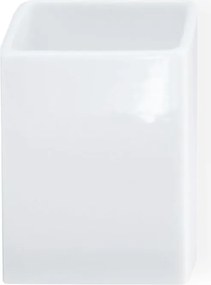 Pohár na zubní kartáčky Porzellan čtvercový 10,5 cm bílý