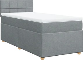 Box spring postel s matrací světle šedý 100 x 200 cm textil 3286591