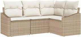 Set pohovek 4 ks Béžová polyratan 3346701
